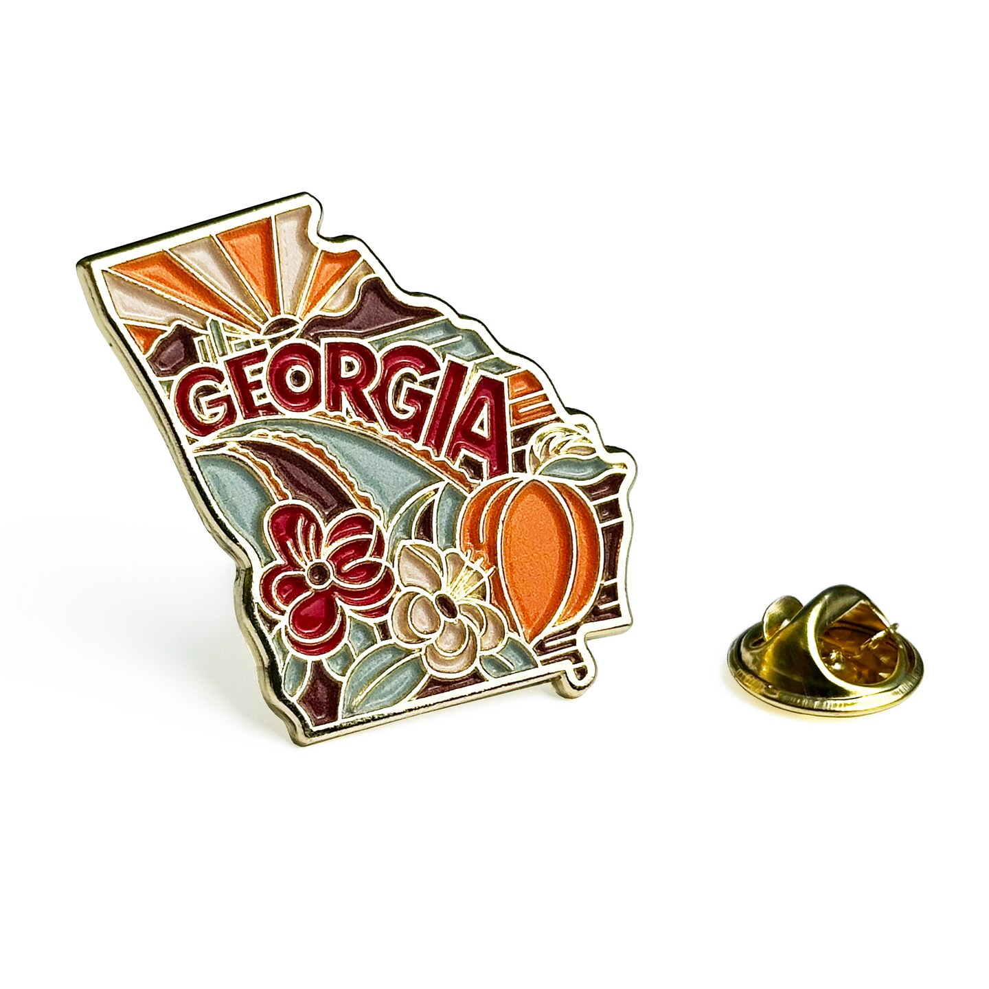 State of Georgia Enamel Lapel Pin, Collectible US State Collection GA ...