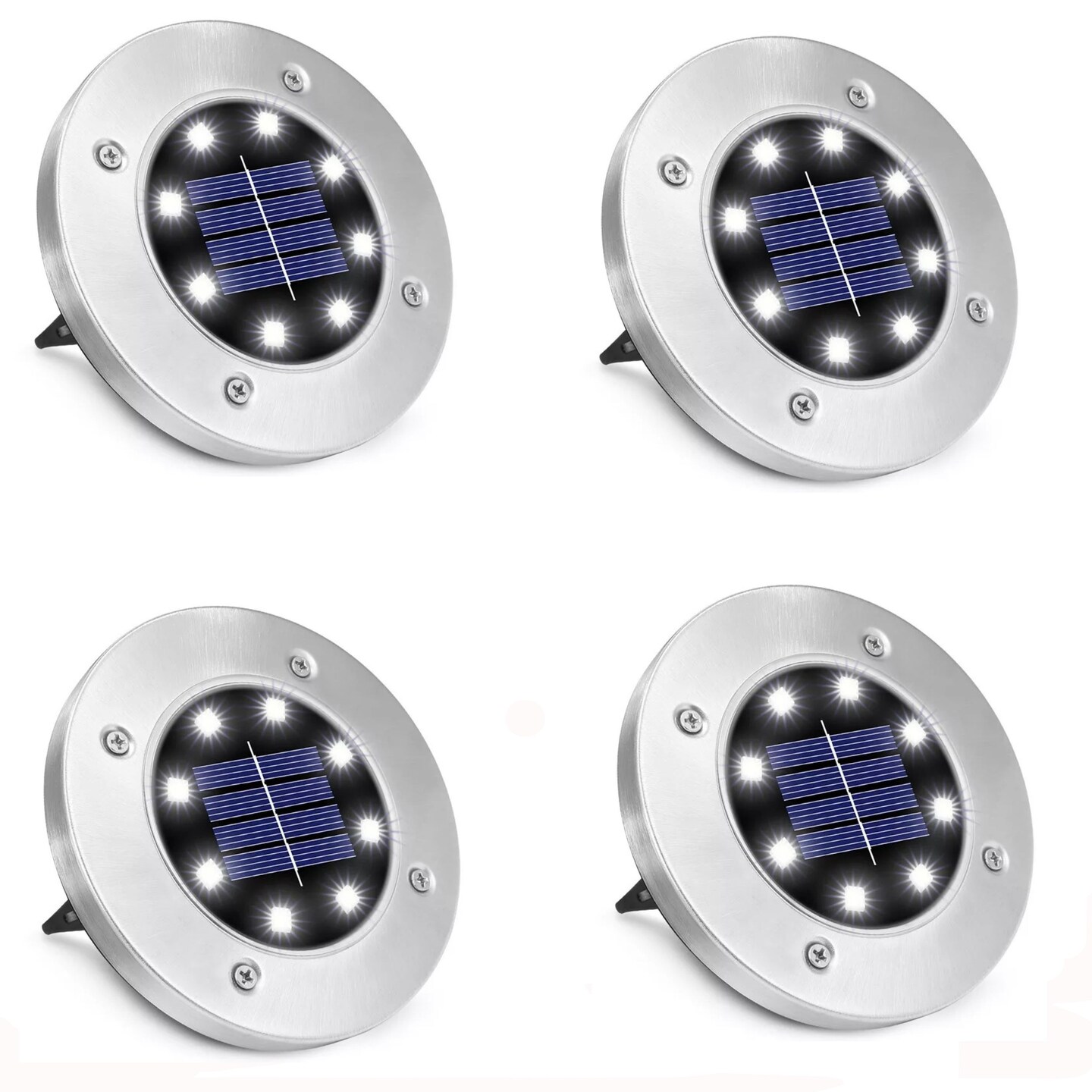 Solar In-Ground Lights Outdoor Lamps Disk Puck LED Lawn Pathway IP65 ...
