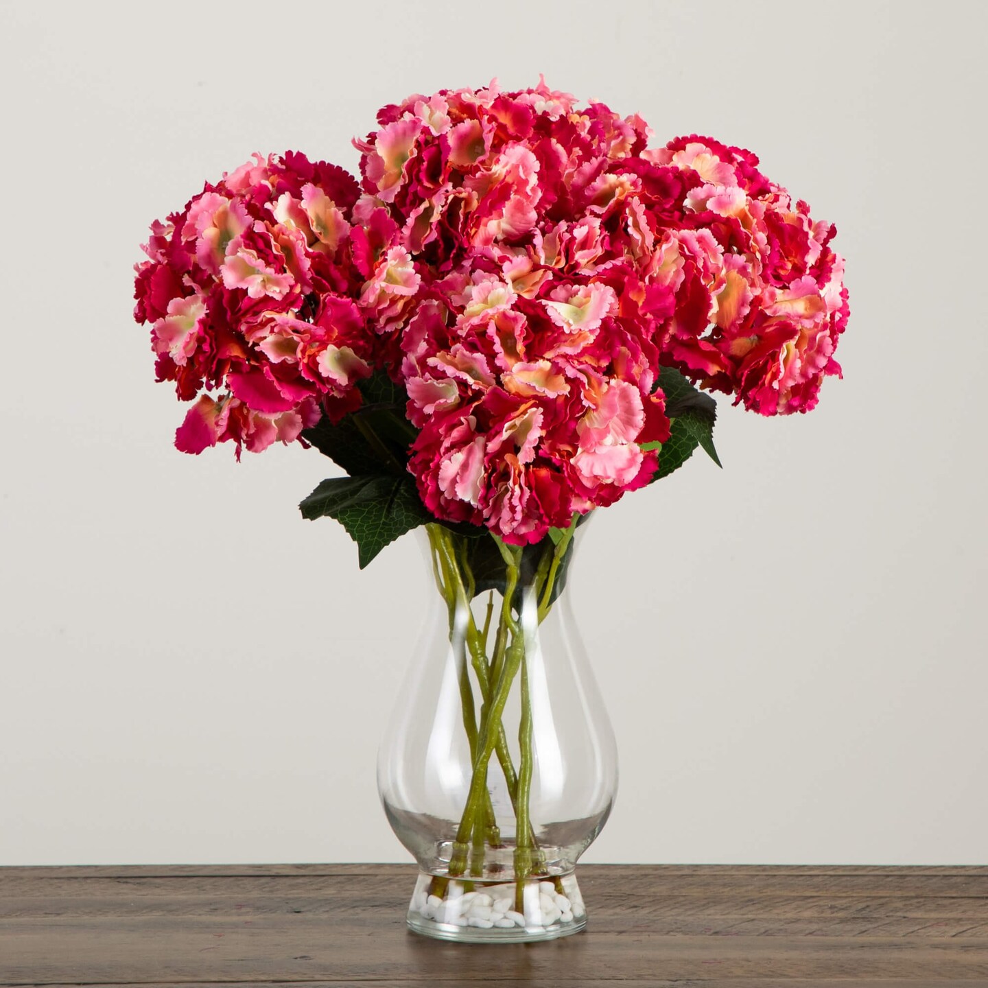 Nearly Natural Hydrangea Artificial Floral Arrangement with Vase - 20 ...