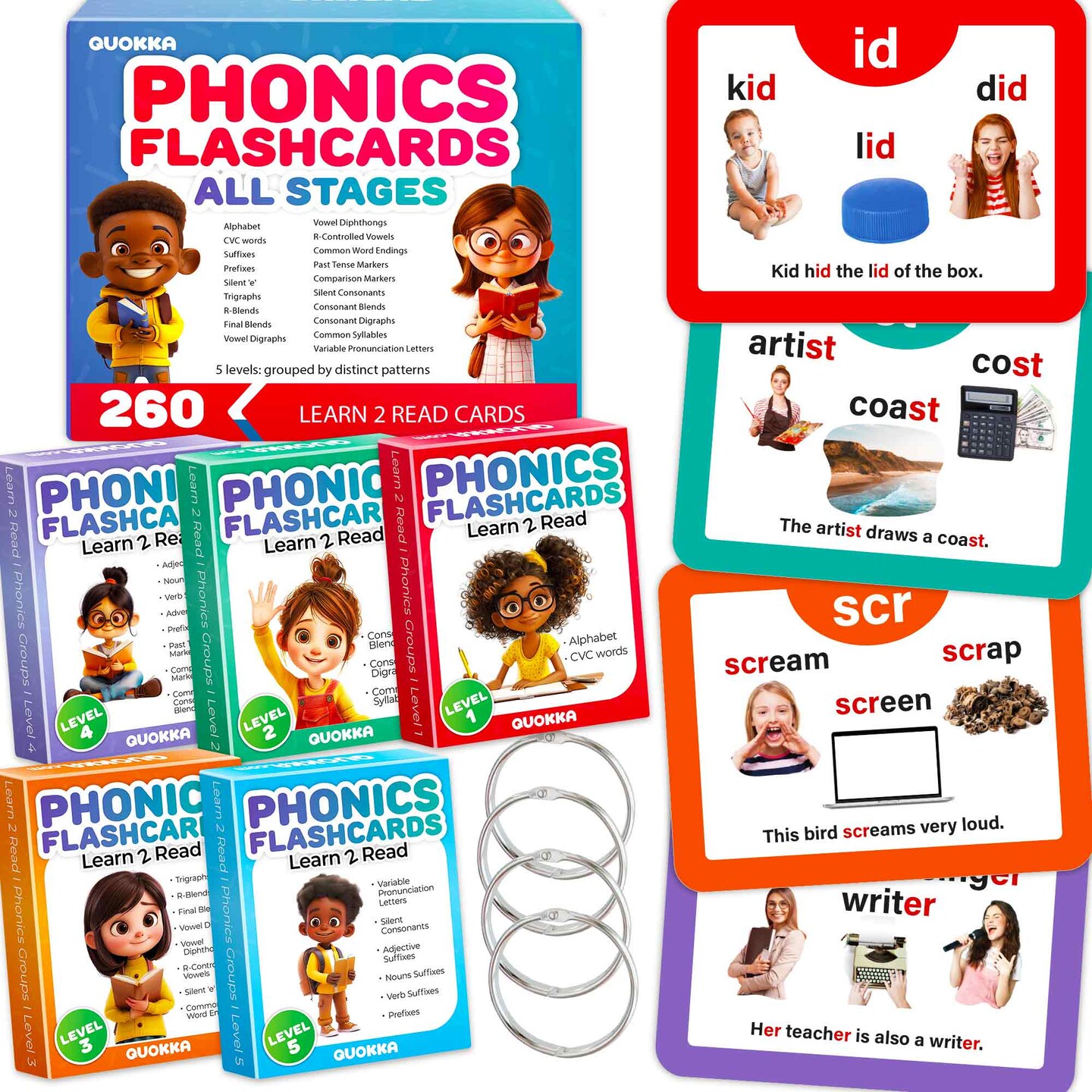 Phonics Flash Cards for Kids | 260 Cards for Reading Fluency | Michaels