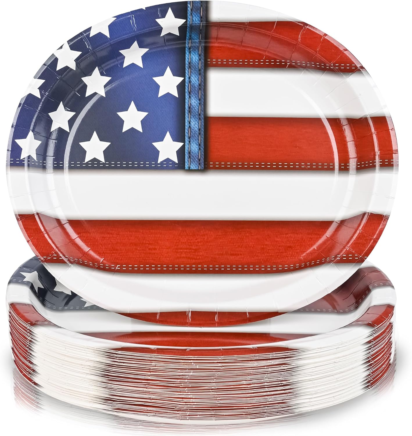 50Pcs American Flag Patriotic Oval Plates Party Supplies 4th Of July ...