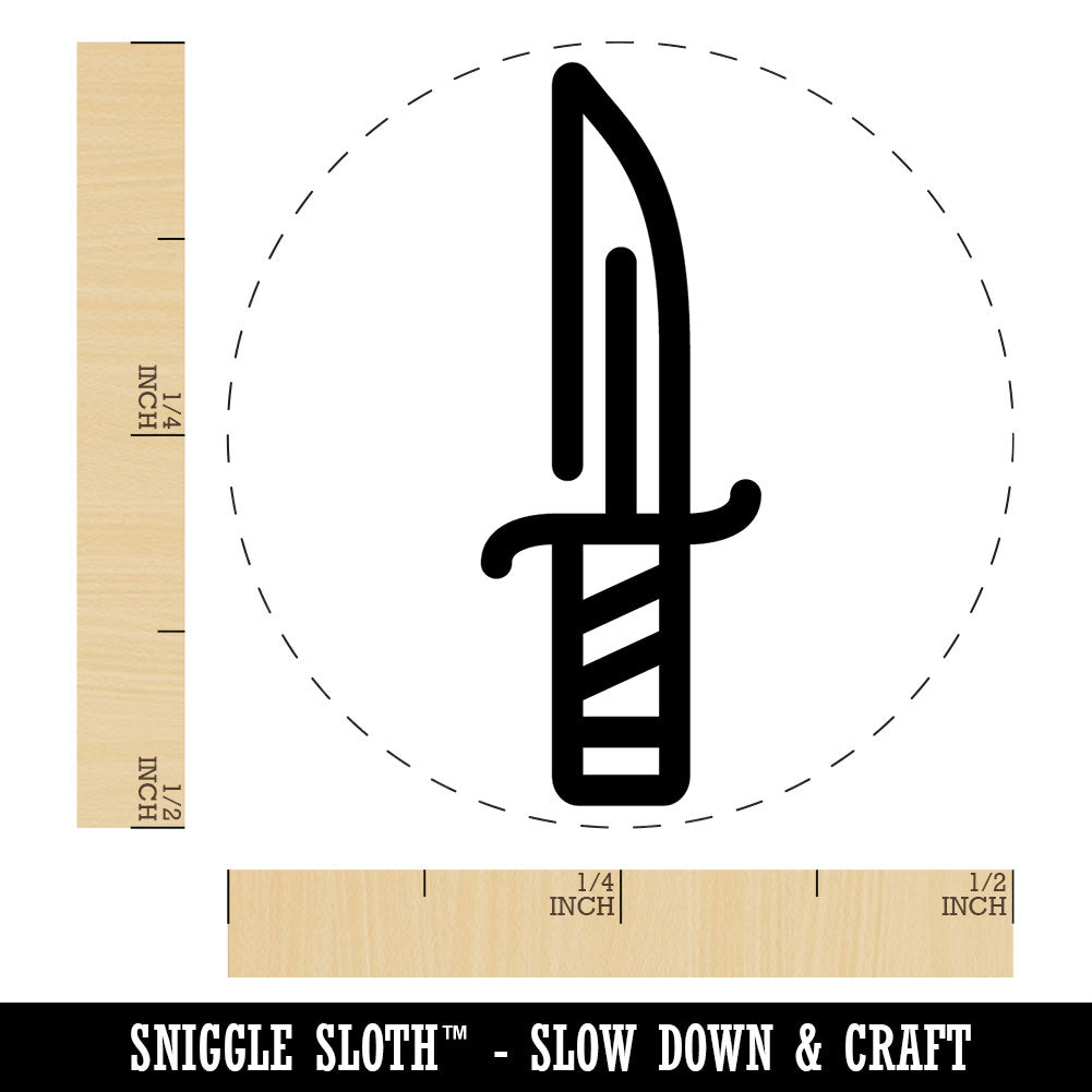 Line Drawing Knife Dagger Rogue Weapon Blade Self-Inking Rubber Stamp ...