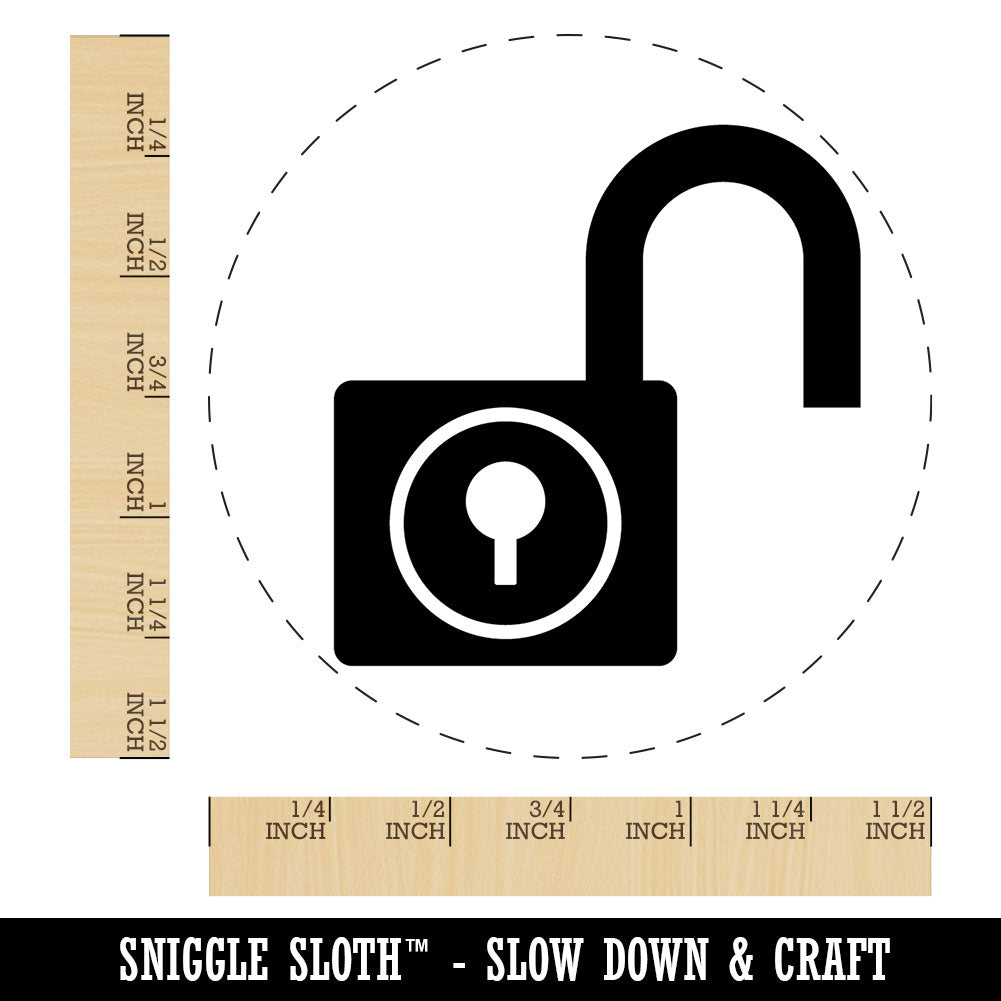 Padlock Unlocked Keyhole Security Symbol Self-Inking Rubber Stamp ...