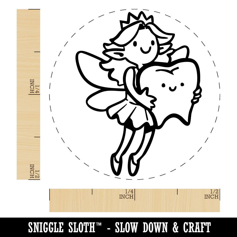 Tooth Fairy with Large Molar Flying Pixie Self-Inking Rubber Stamp ...