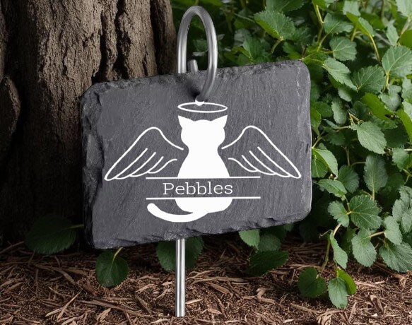 In Loving Memory Garden Sign – Slate Memorial Stone with Optional 16 ...