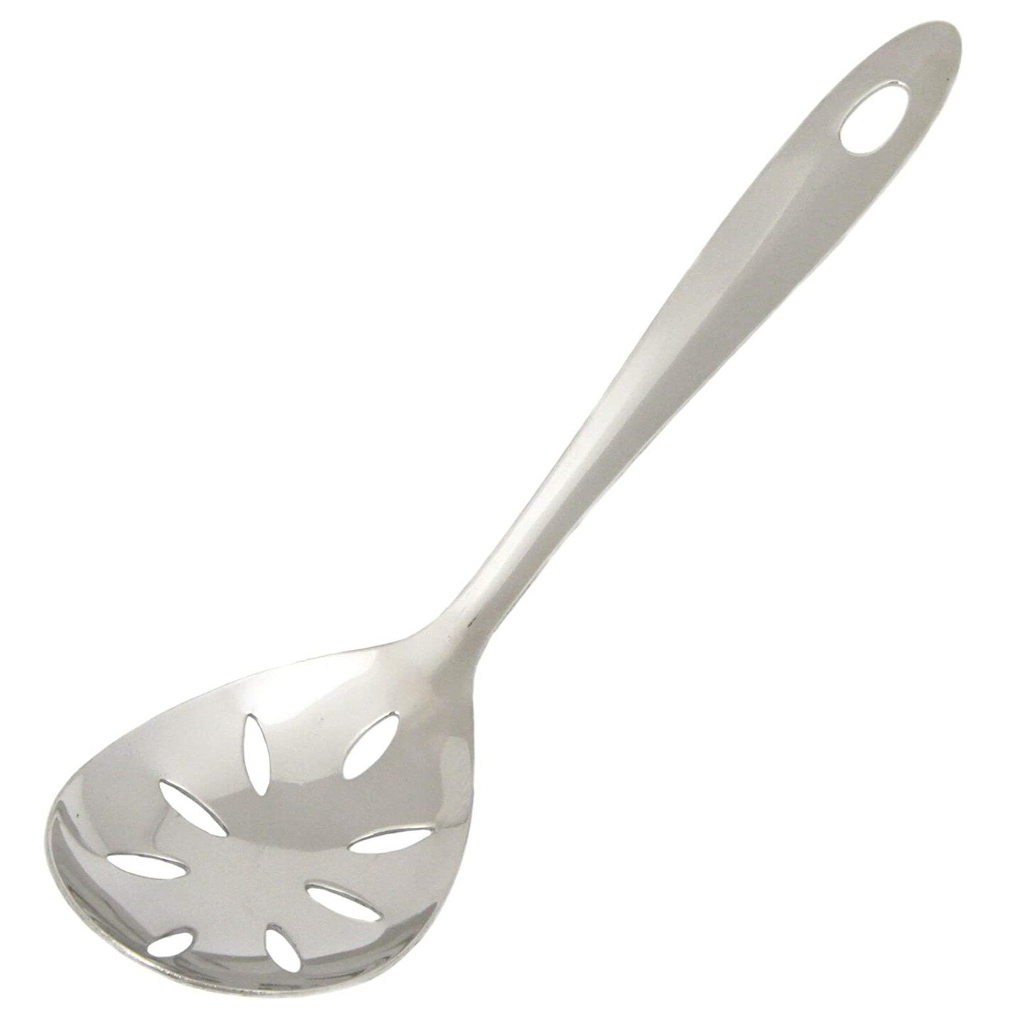 Chef Craft 9.5" Stainless Steel Slotted Serving Spoon with Sleek Mirror ...