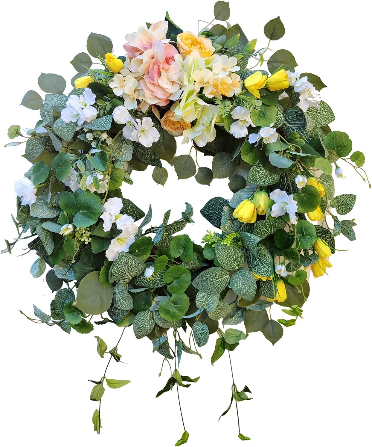 24 Inch Spring Summer Hydrangea Wreaths for Front Door,Summer Door ...