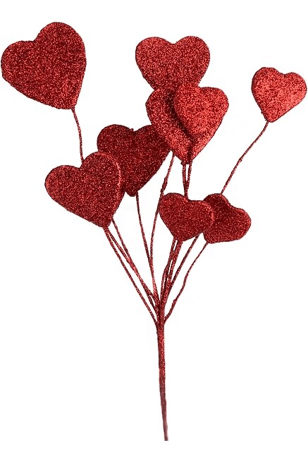 19" Glittered Heart Pick: Red | Michaels