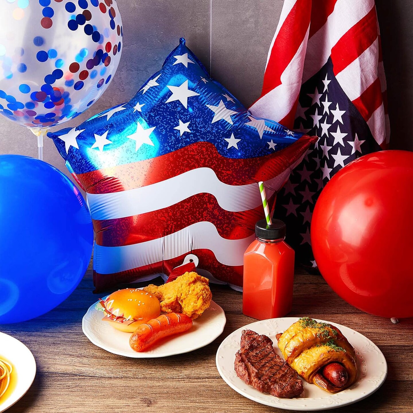 24Pcs Patriotic Eagle Balloon Set – 250th Anniversary 4th of July Red ...