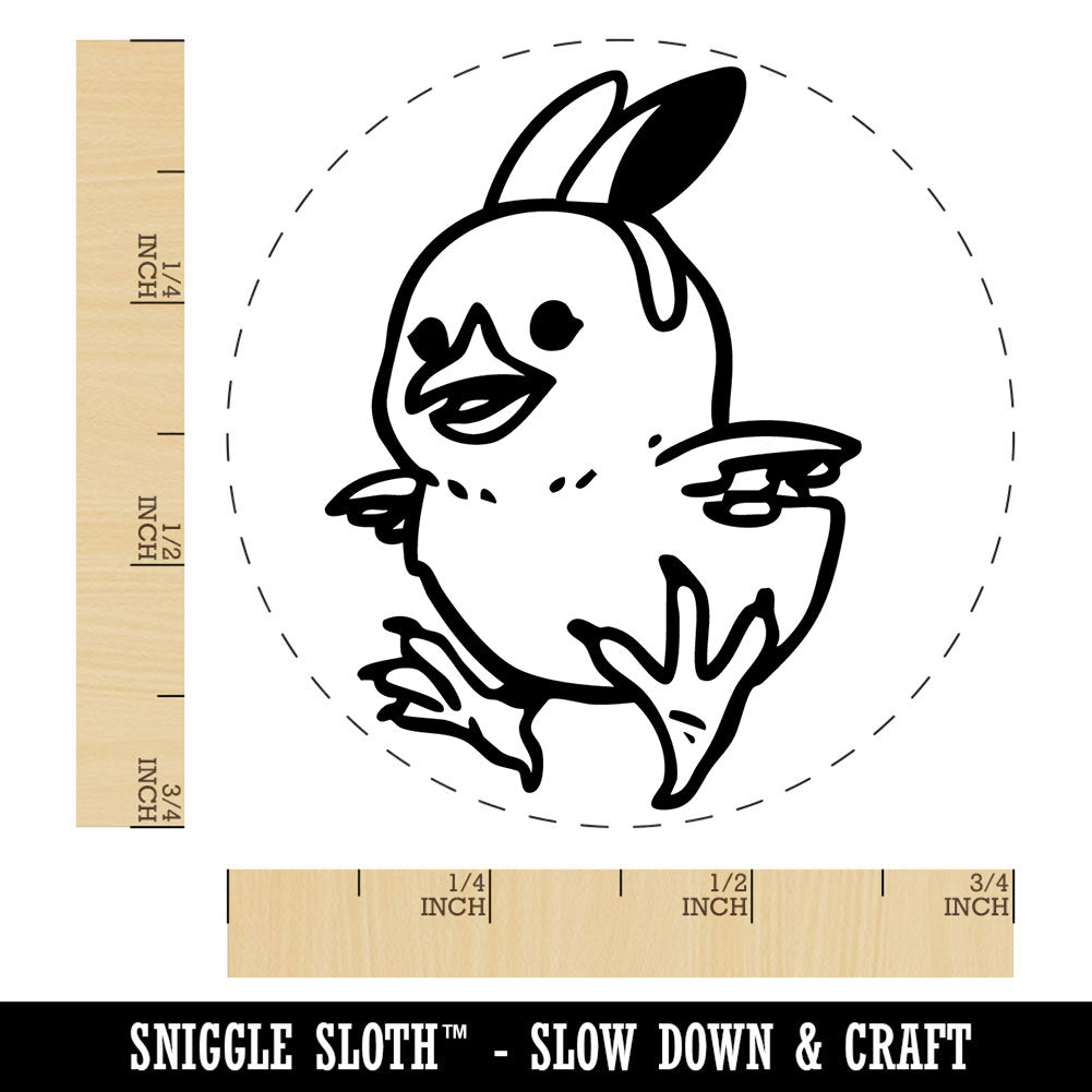 Easter Chick Chicken with Bunny Rabbit Ears Self-Inking Rubber Stamp ...