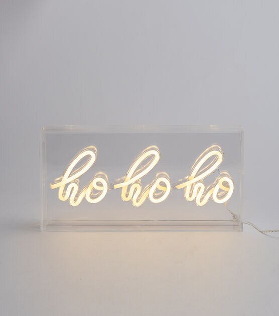 LED White Neon Ho Ho Ho Sign - 12 Inches | Michaels