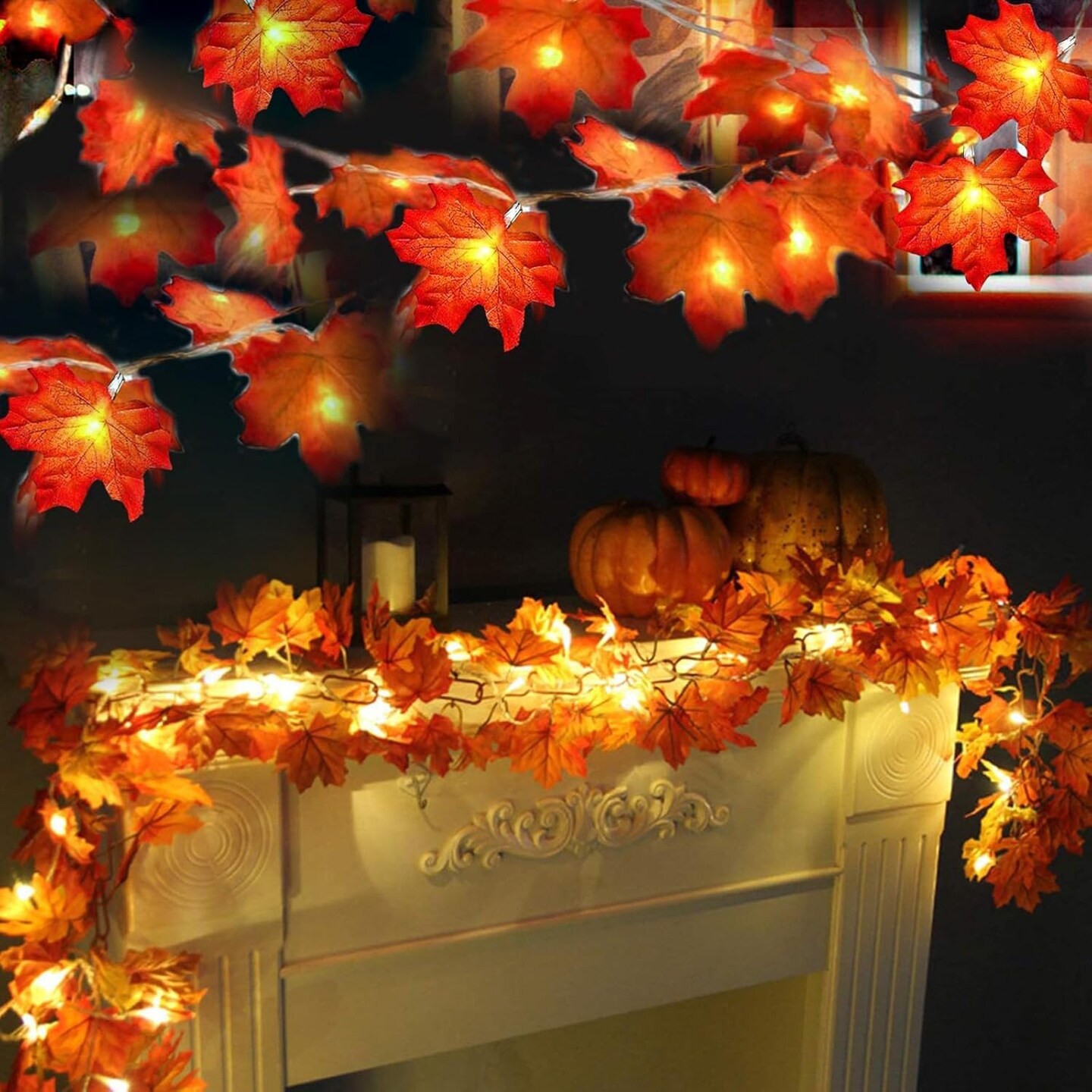 2 Pack Fall Decor Enlarged Maples Leafed Fall Decorations for Home Fall ...
