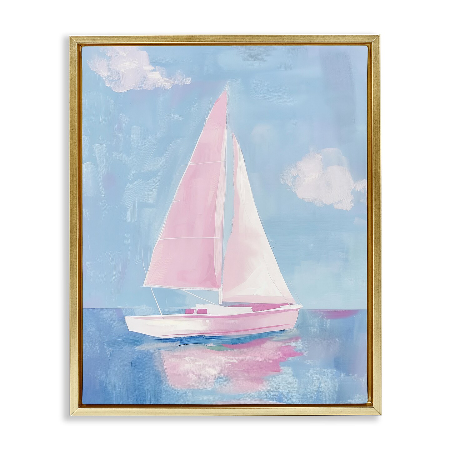 Stupell Industries Muted Pink Sailboat Floating Frame Design by ...