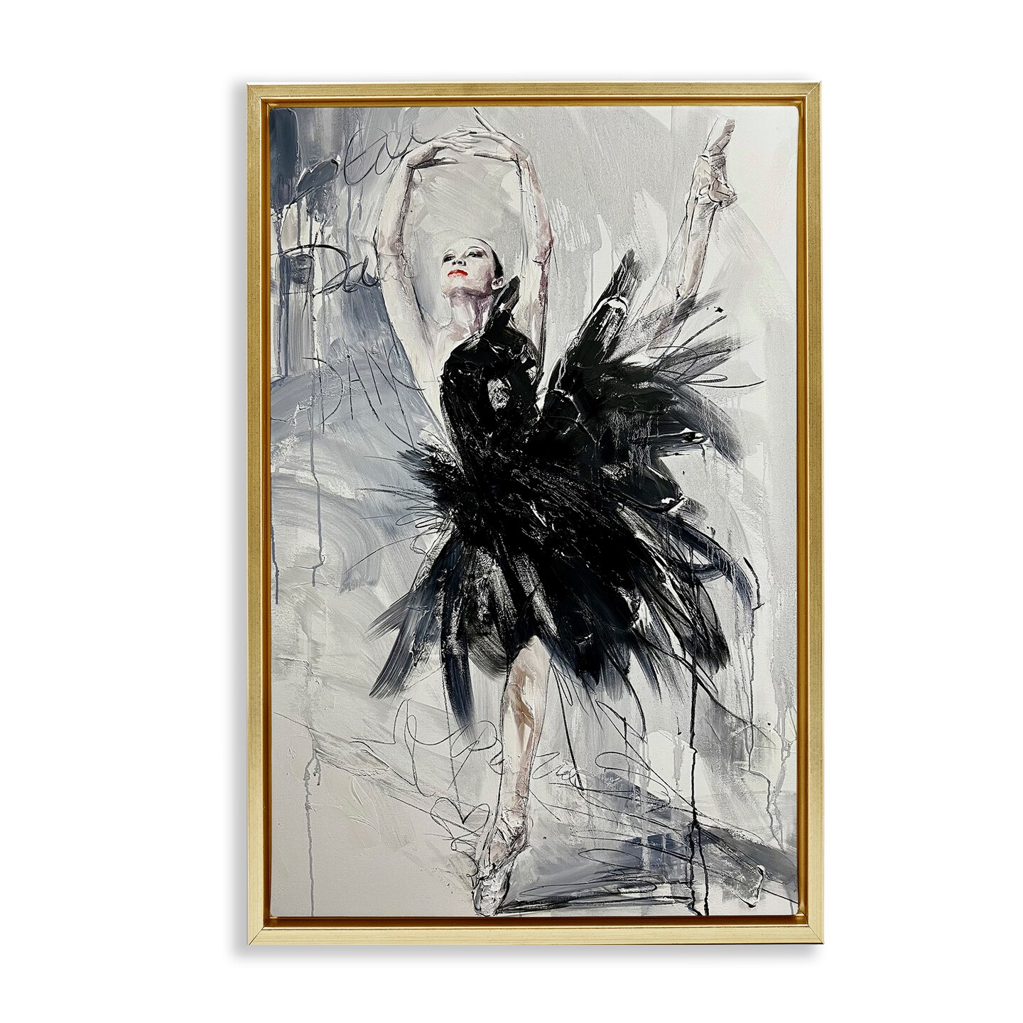 Stupell Industries Graceful Dancer Abstract Floating Frame Design by ...