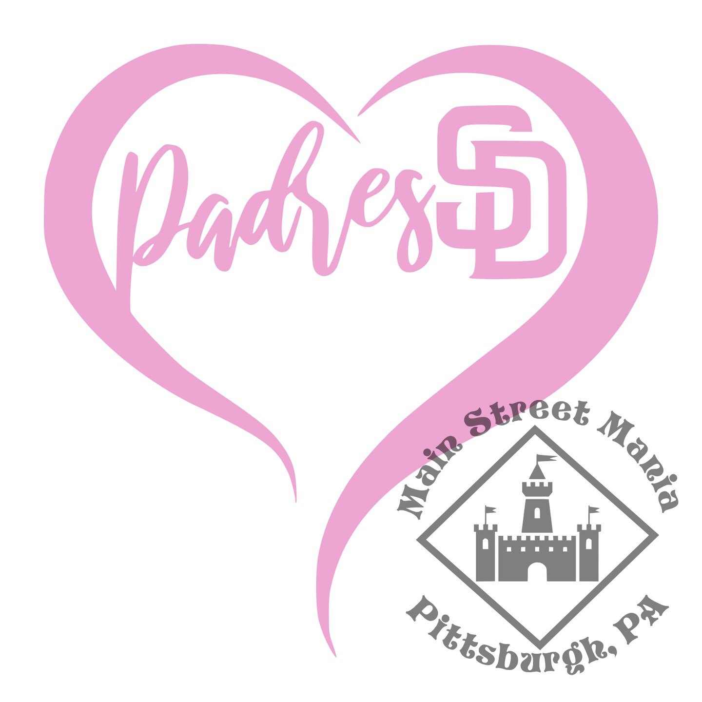 San Diego Padres Heart Sticker Decal | MakerPlace by Michaels