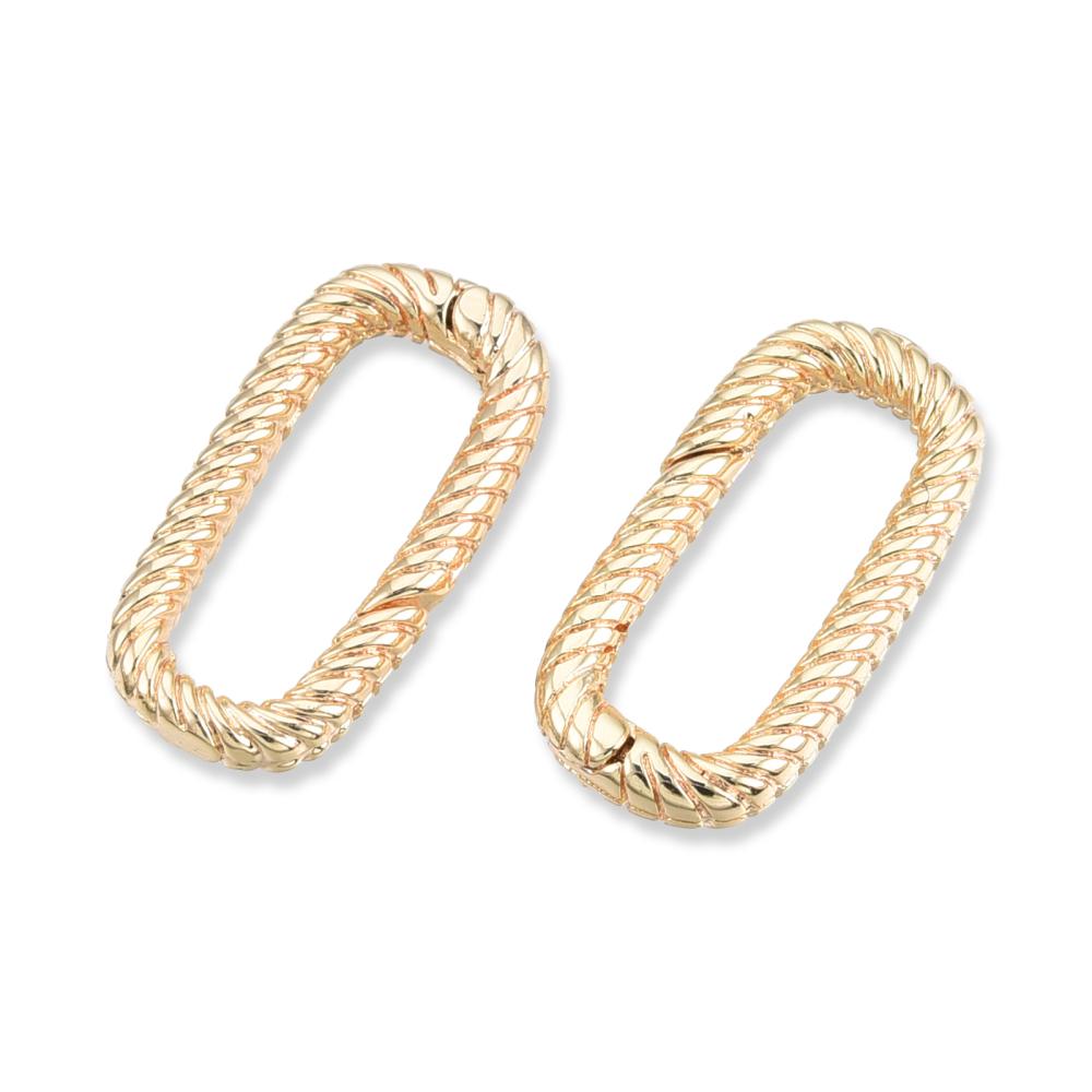 18x9x2.5mm Plated Brass Twisted Oval Spring Gate Clasp - Choose Your ...
