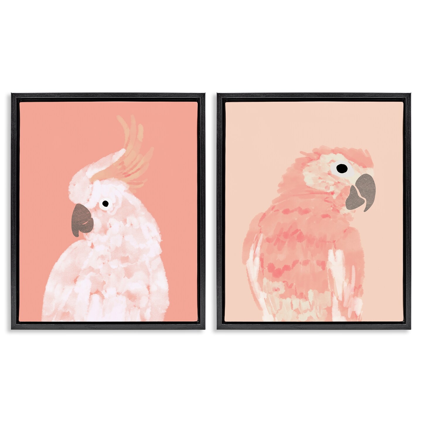 Stupell Industries Peach Cockatoo Parrot Profile 2 pc Framed Floater ...