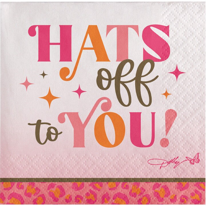 Bulk Pack of 32 Dolly Parton I Beg Your Parton "Hats Off to You" Beverage Napkins | Michaels