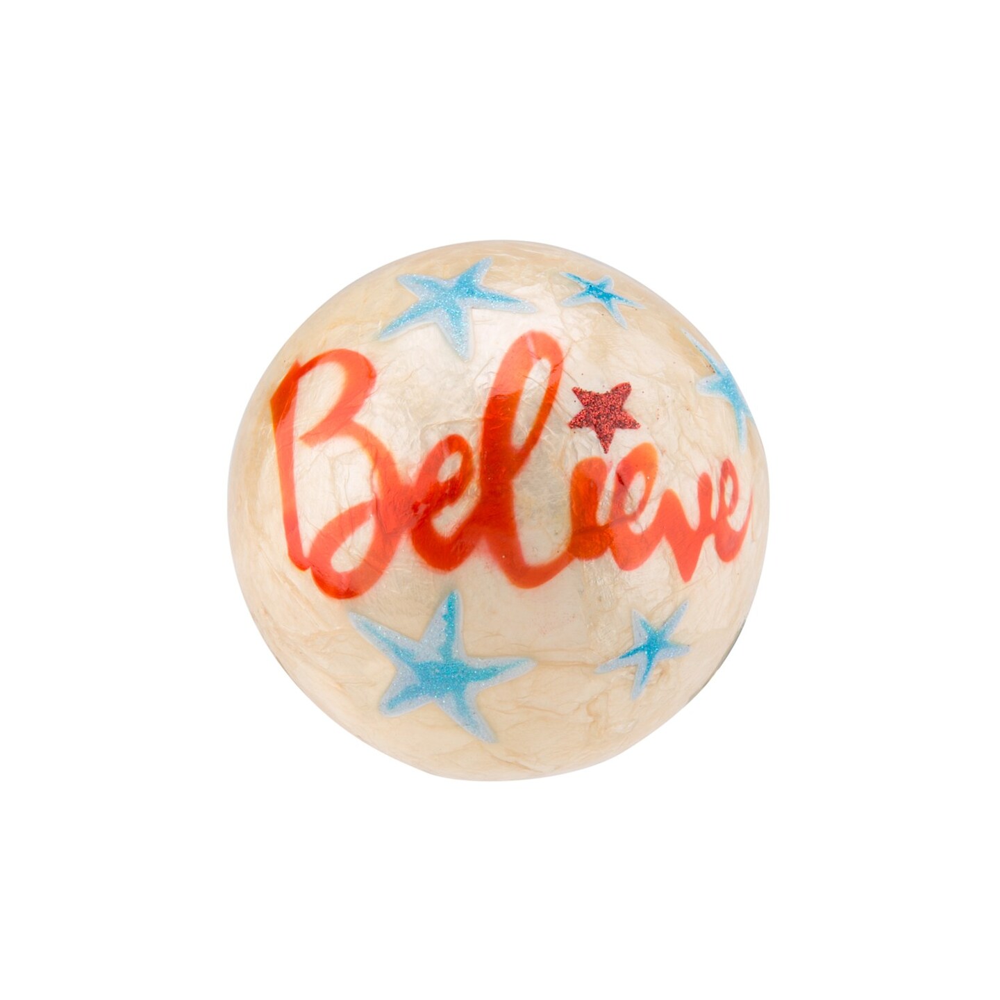 Capiz Ball with Red Believe | Michaels
