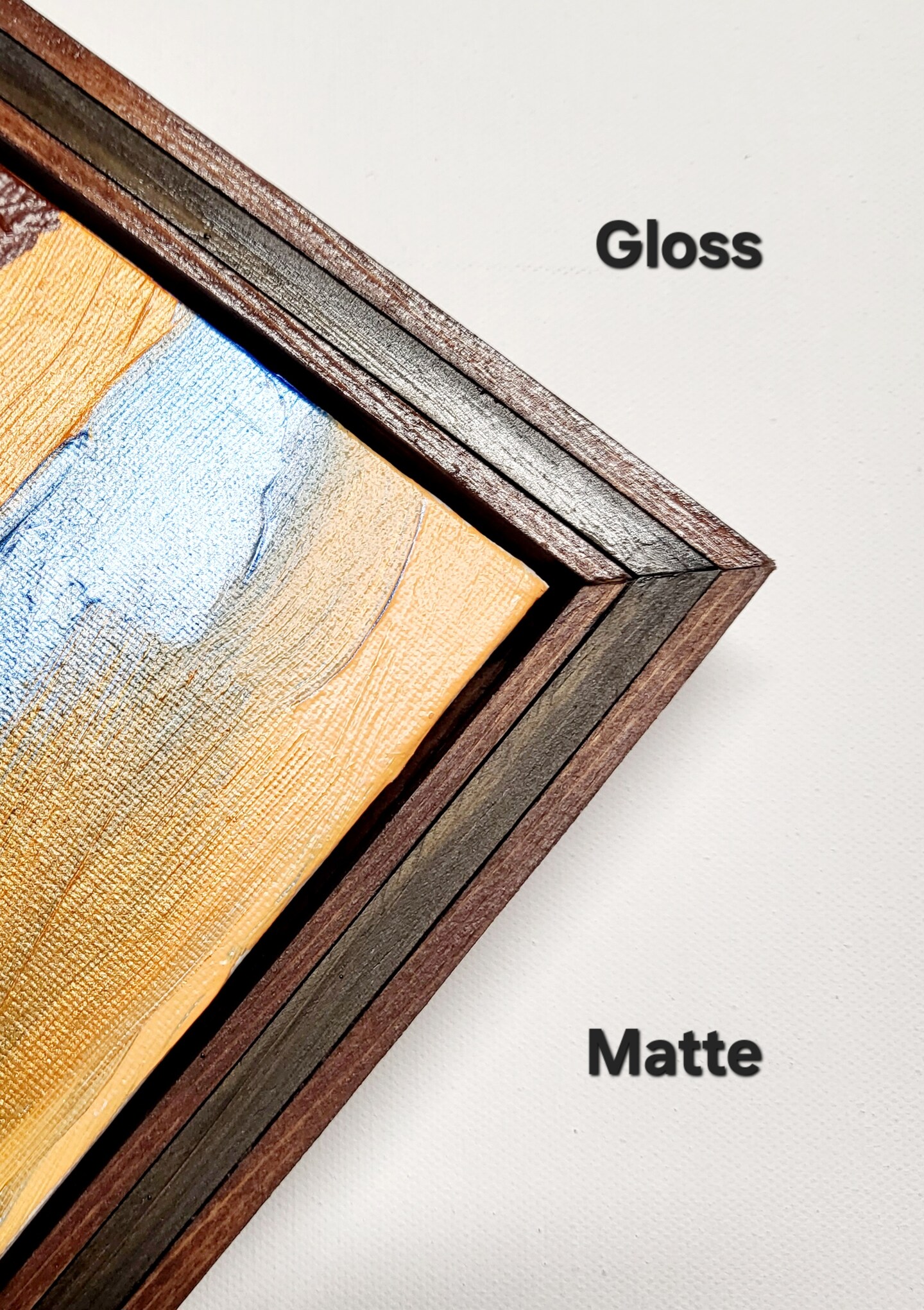 * Matte Red Mahogany with Ebony* Border Pinstripe Canvas Floating Frame ...