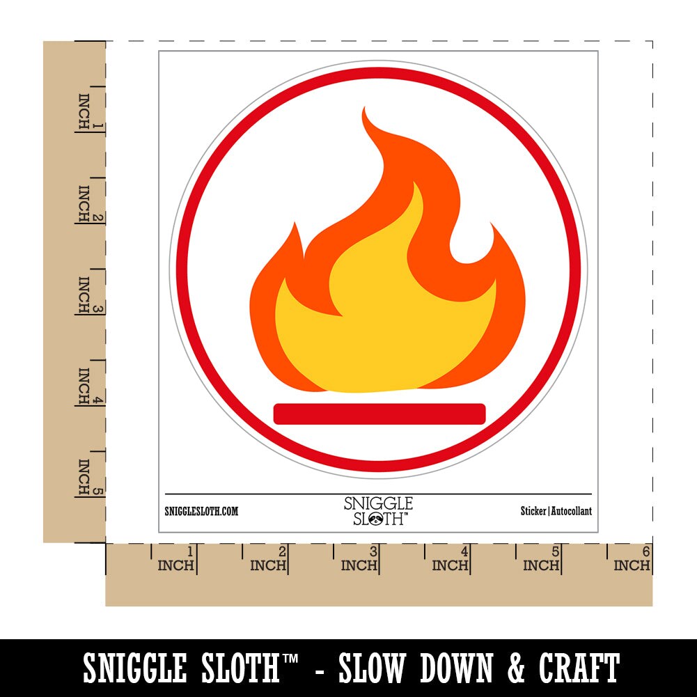 Flammable Fire Icon Waterproof Vinyl Phone Tablet Laptop Water Bottle ...