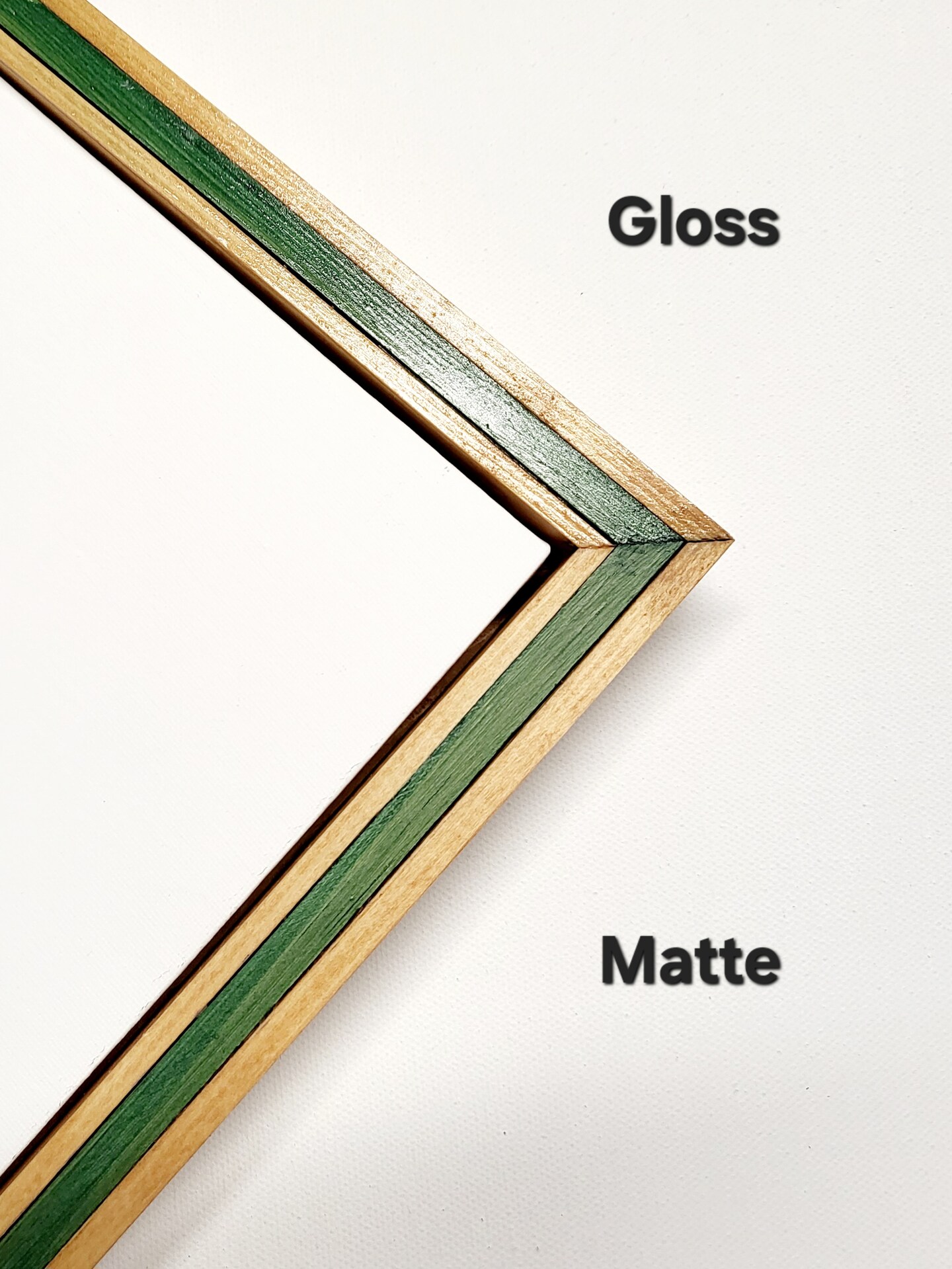 *Gloss Light Brown with Green* Border Pinstripe Canvas Floating Frame ...