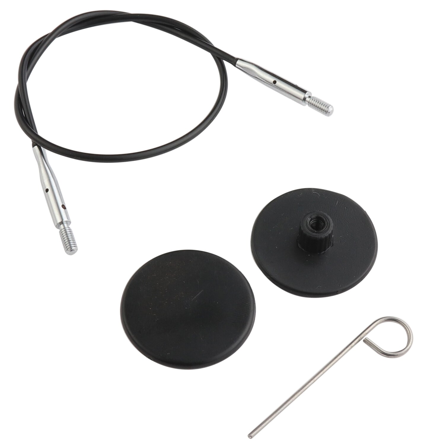 KnitPro Stainless Steel Fixed Cable W/Connectors 16"-W/Cable Key & 2 ...