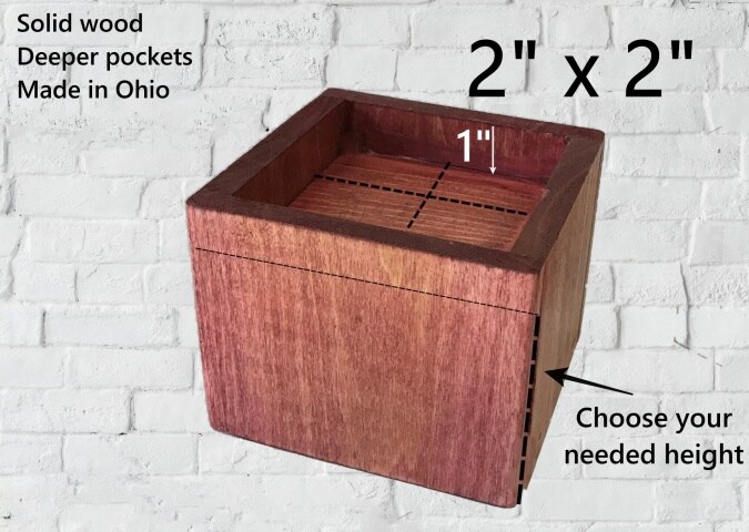 2"x2" furniture risers with Pocket, handmade furniture riser, bed riser ...