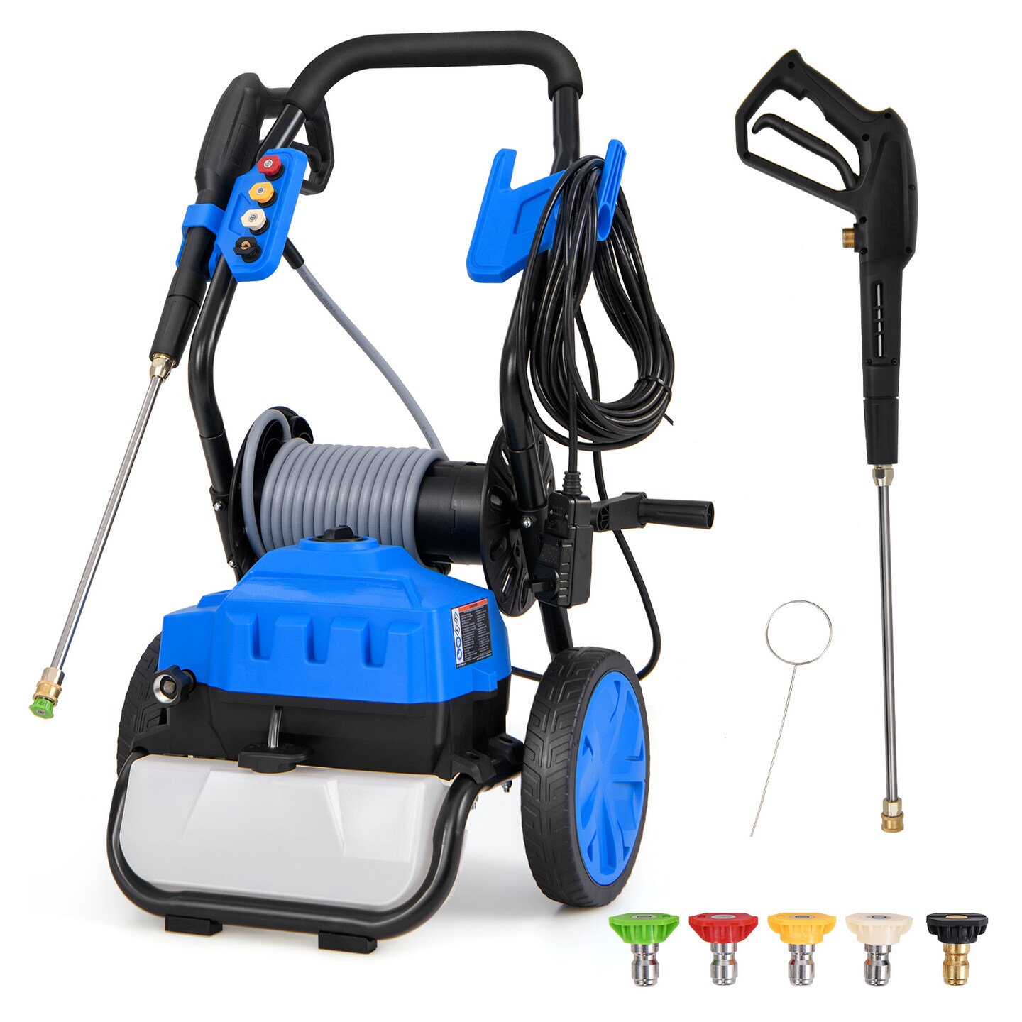 Blue 2300 PSI Electric Pressure Washer with 5 Quick Connect Nozzles and ...
