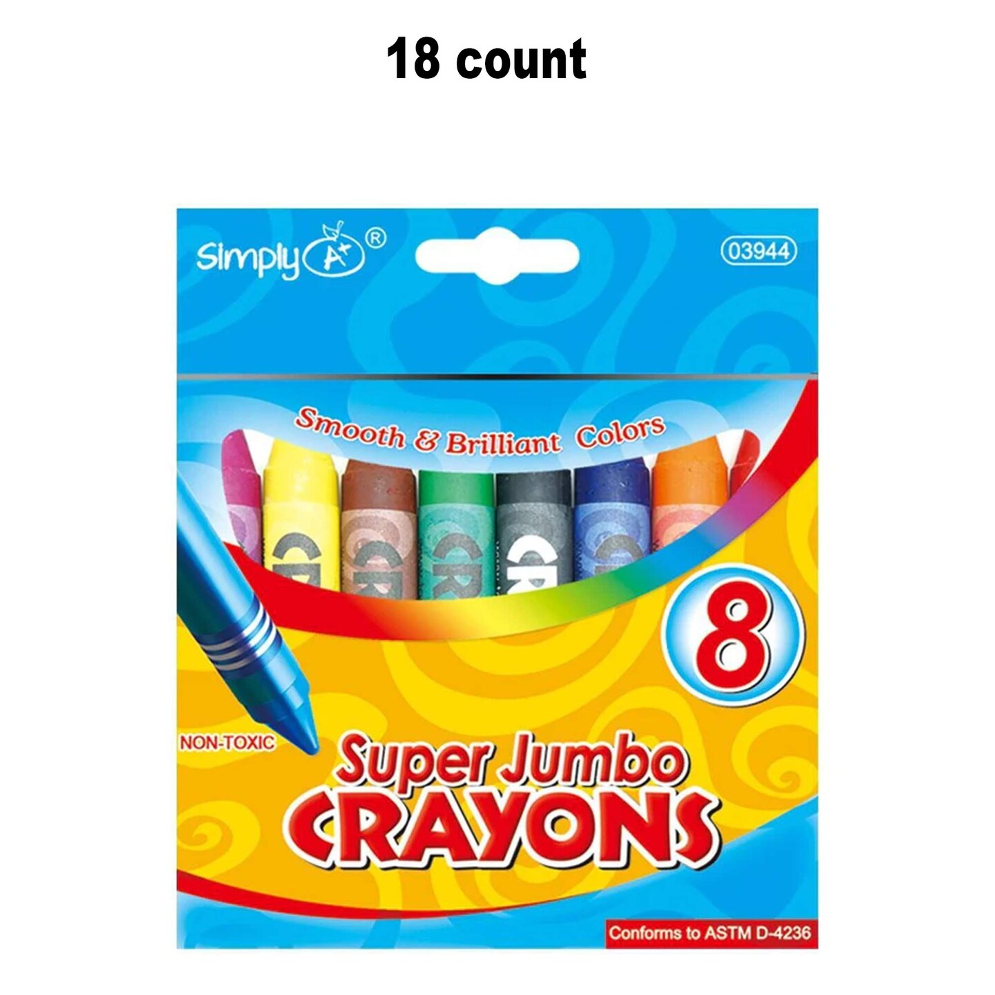 8 Color Jumbo Crayon Bright Easy to Hold Crayons for Creative Fun ...