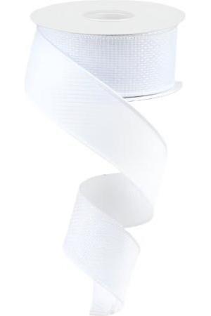 1.5" Royal Faux Burlap Ribbon: White (10 Yards) | Michaels