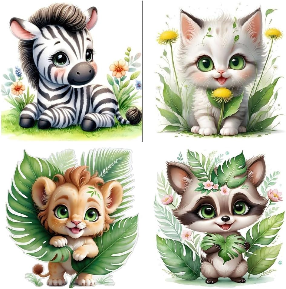 4 Pack Paint by Number Kit for Adults, Animals DIY Arts and Crafts Mini ...