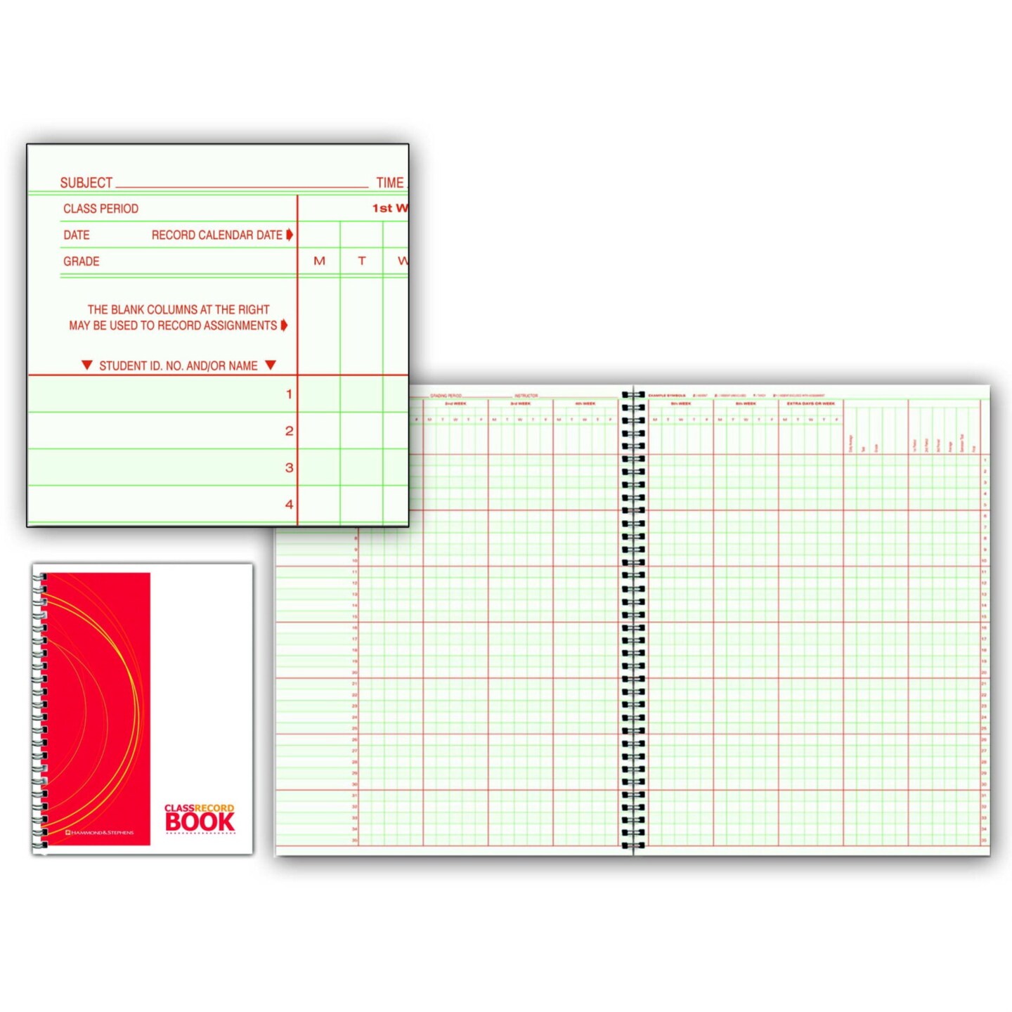 Hammond And Stephens 8 Subject 35 Student 6 Week Class Record Book, 9-1 ...