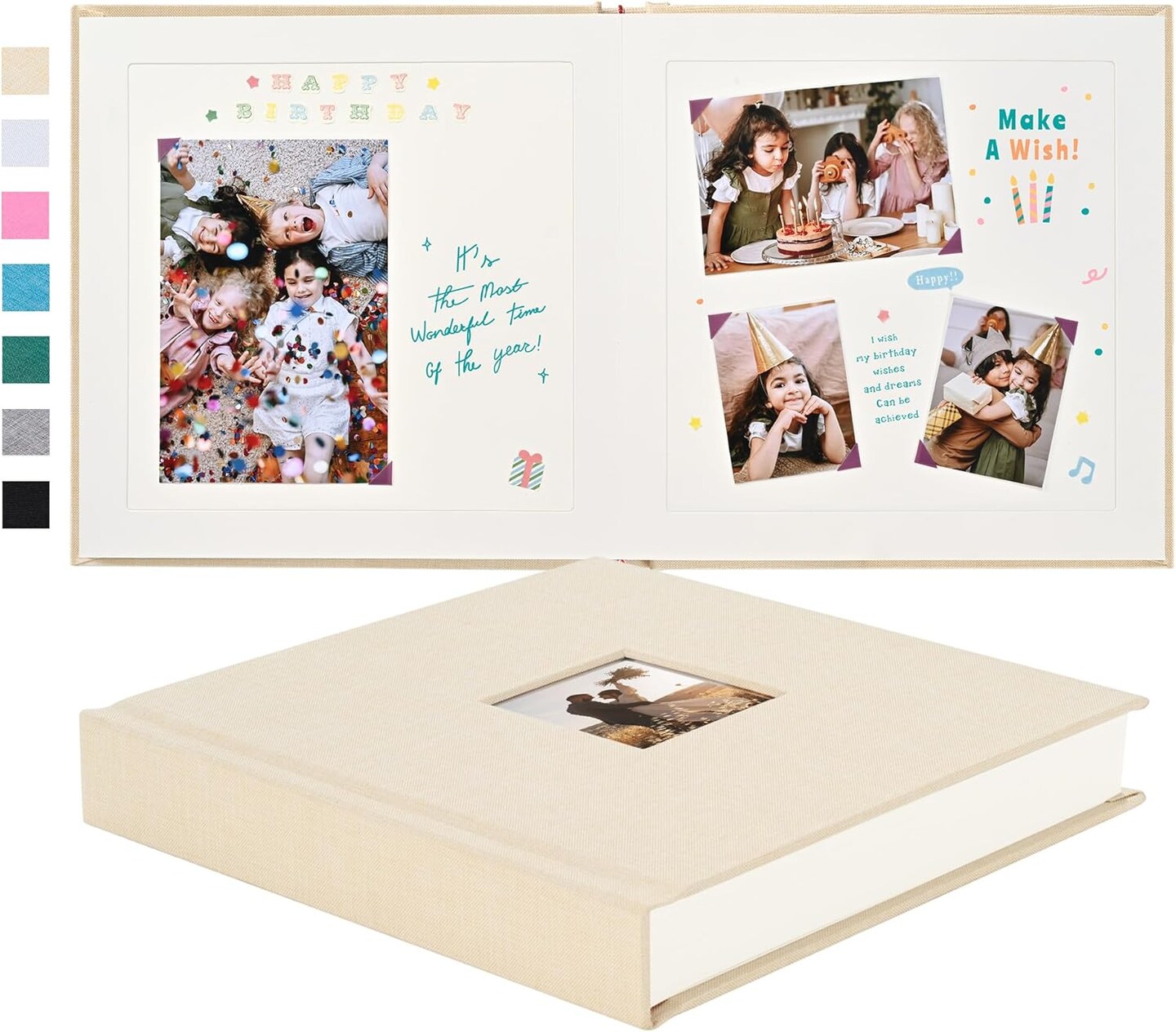 DIY Scrapbook Album 40 Pages Linen Hardcover Kraft White Paper Scrap ...