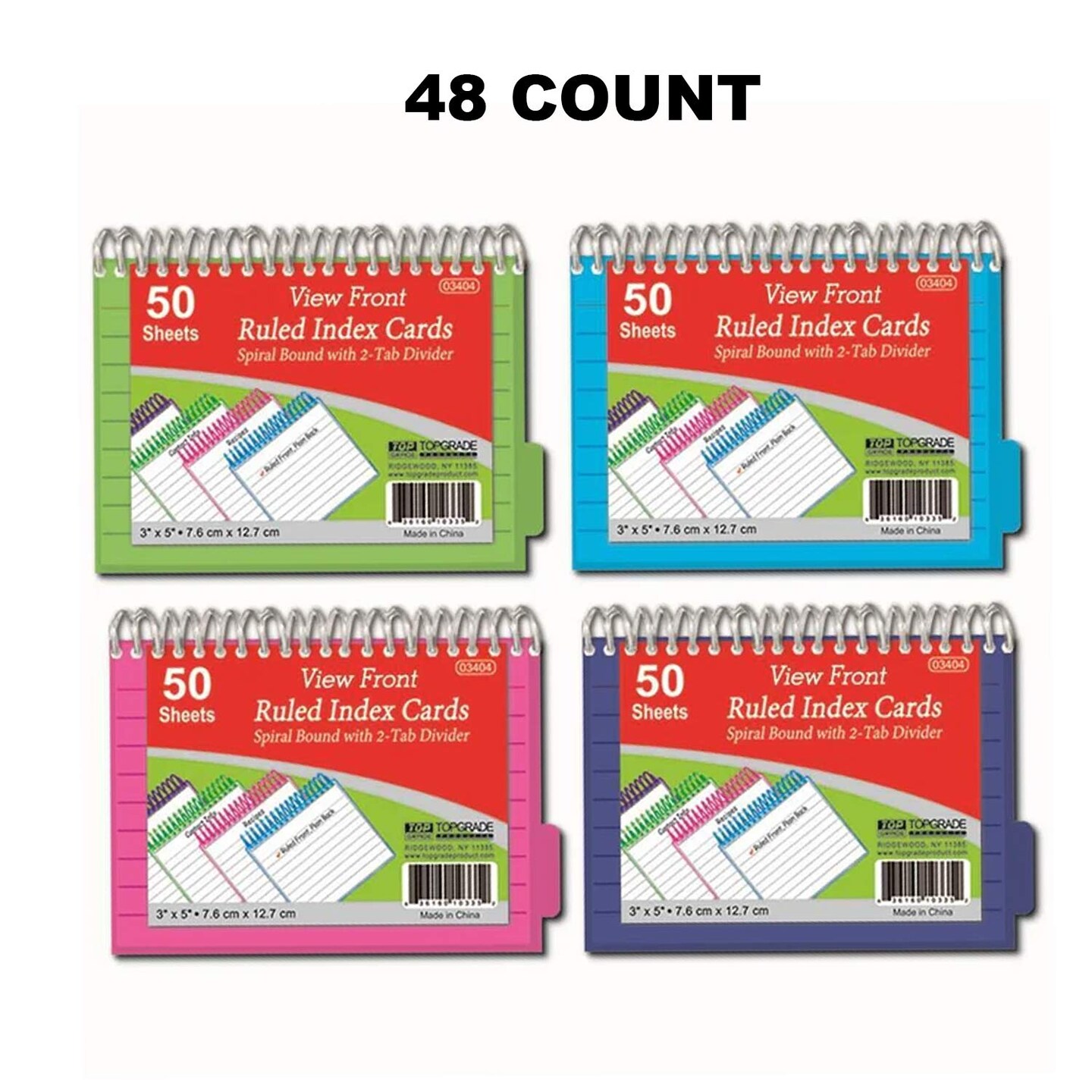 50Ct Ruled Index Cards Book with Poly Cover Durable and Portable for ...