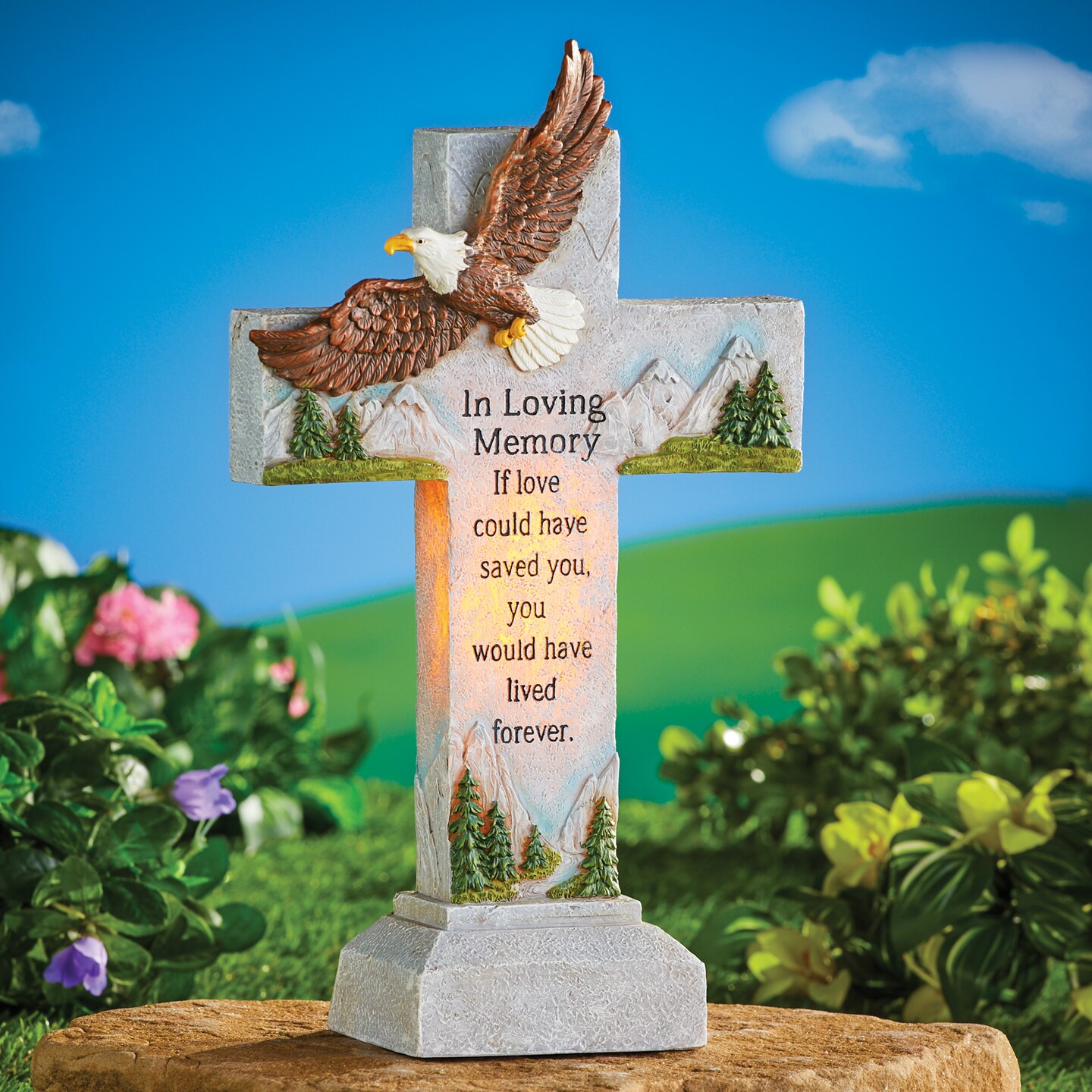 Collections Etc Solar Powered Majestic Soaring Bald Eagle Memorial | Michaels