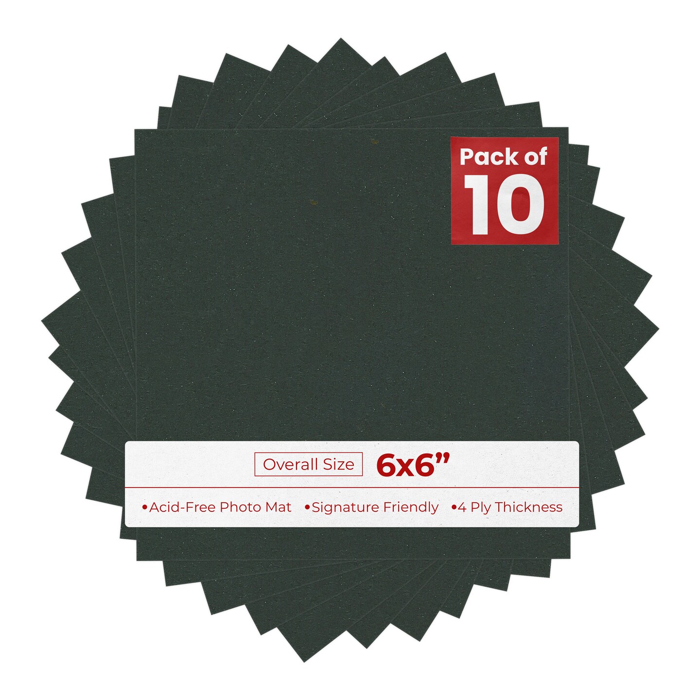 Black Pebble 6x6 Uncut Mat Board - Blank Sheets, No Opening, Color ...