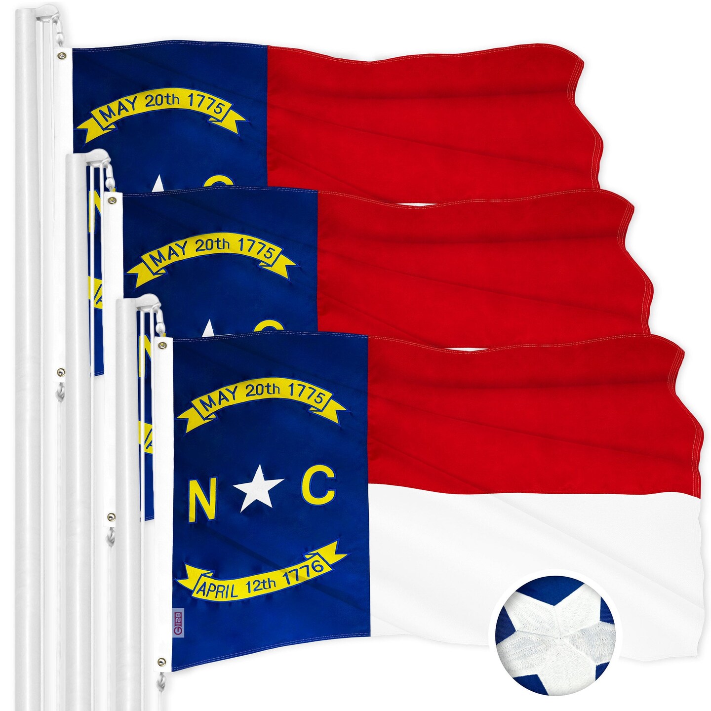 G128 3 Pack: North Carolina State Flag | 2.5x4 Ft | ToughWeave Series ...