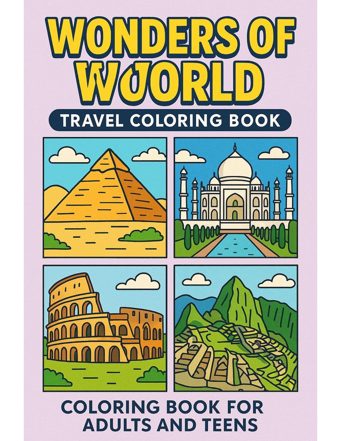 Wonders of the World Travel Coloring Sheets For Adults and Teens ...