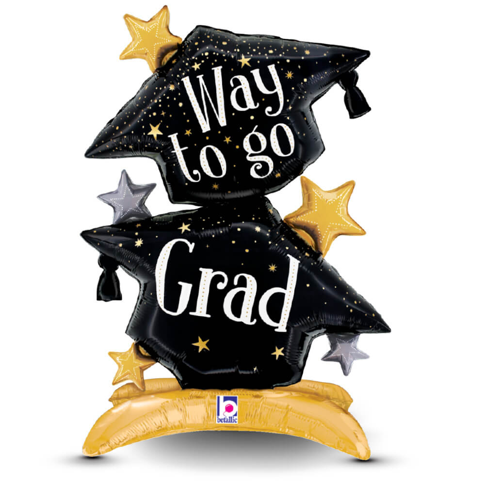 Betallic 29 Inch Standups Way To Go Grad Cap Foil Mylar Balloon ...