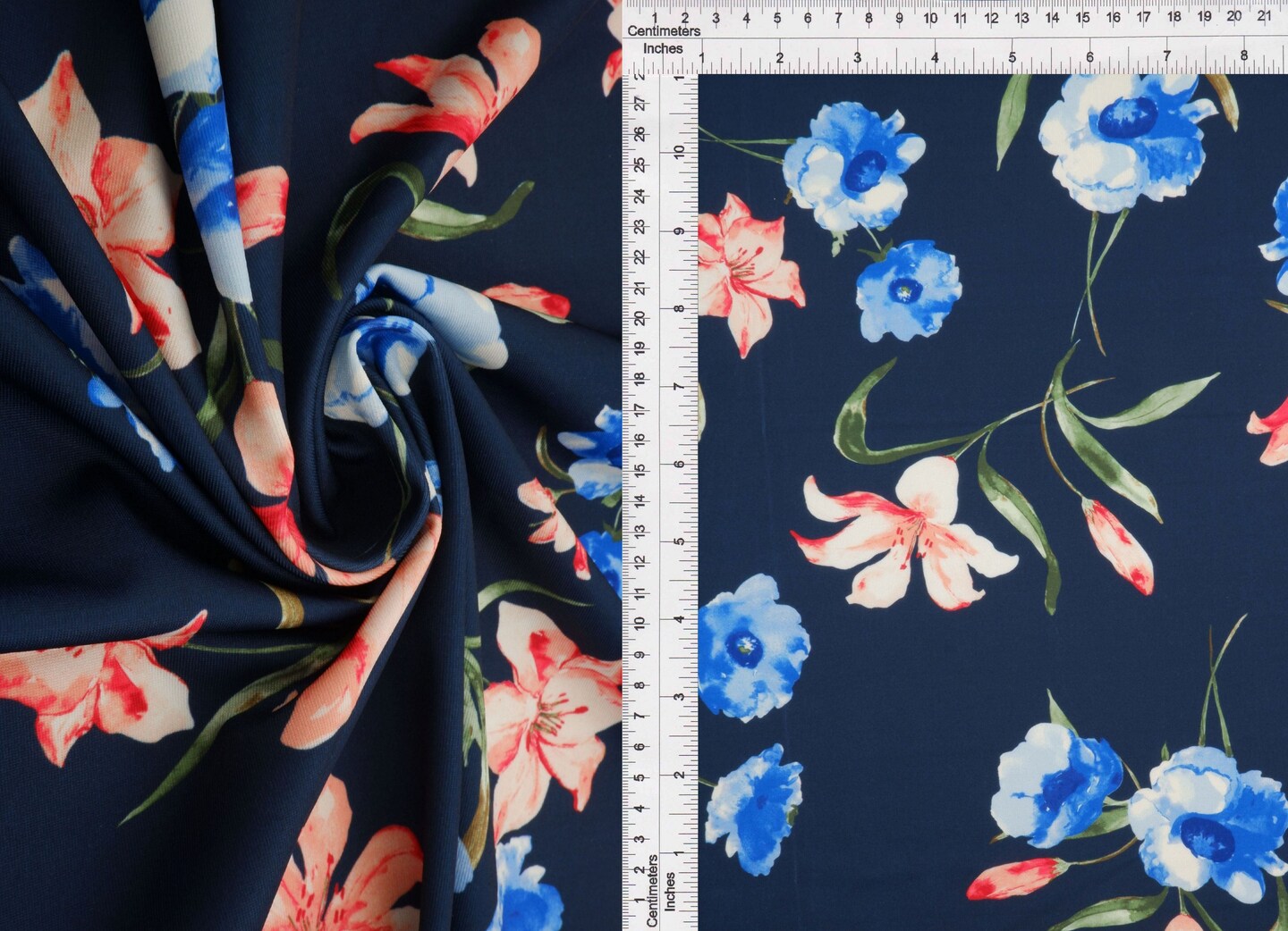 1 Yard Digital Floral DTY Stretch Knit Fabric 58/60 Inch Wide Smooth ...