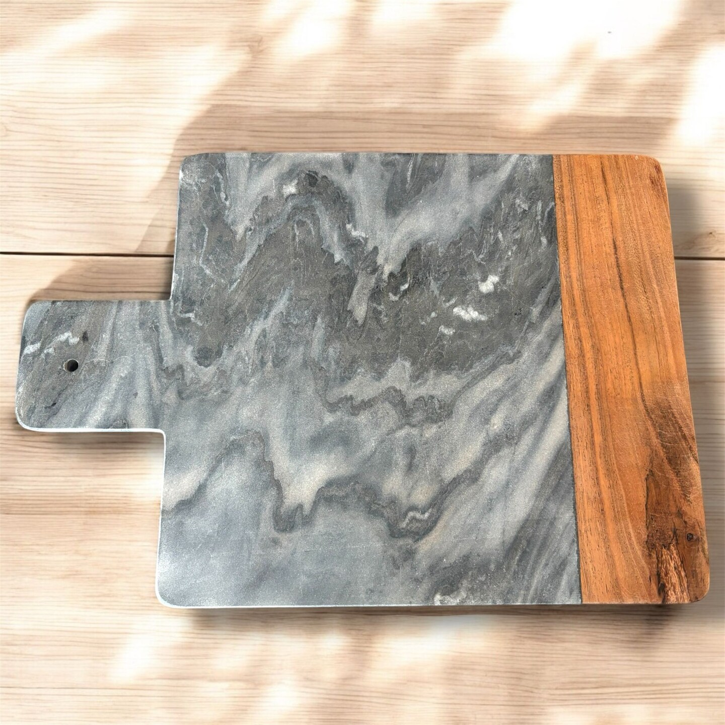 Large Marble Board, Mango Wood Marble Charcuterie Cheese Board ...