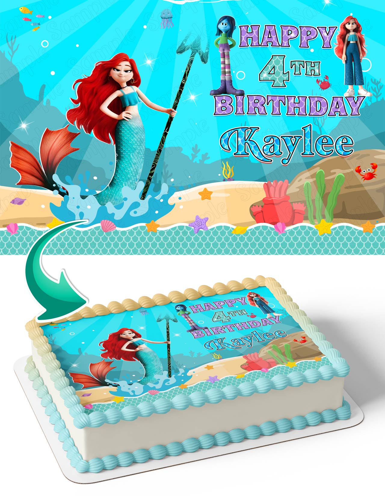 Ruby Gillman Teenage Kraken Chelsea Van Der Zee Edible Cake Image ...