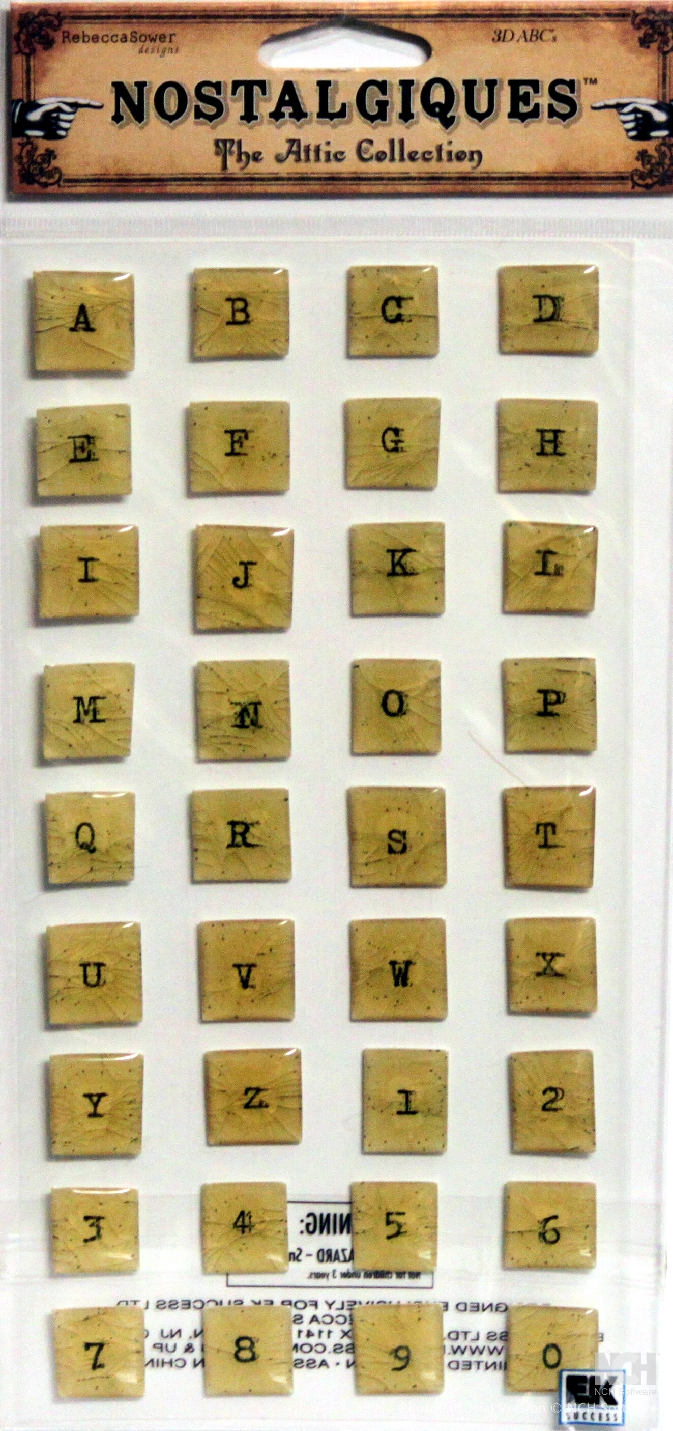 Nostalgiques Cracked Glass Alphabets & Numbers Dimensional Epoxy ...