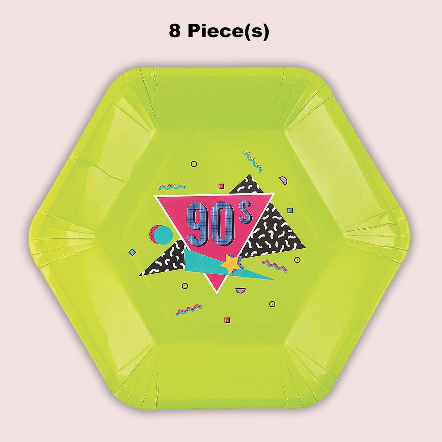 8 Ct. Neon 90s Party Paper Dinner Plates Funky Retro Design 9" | Michaels