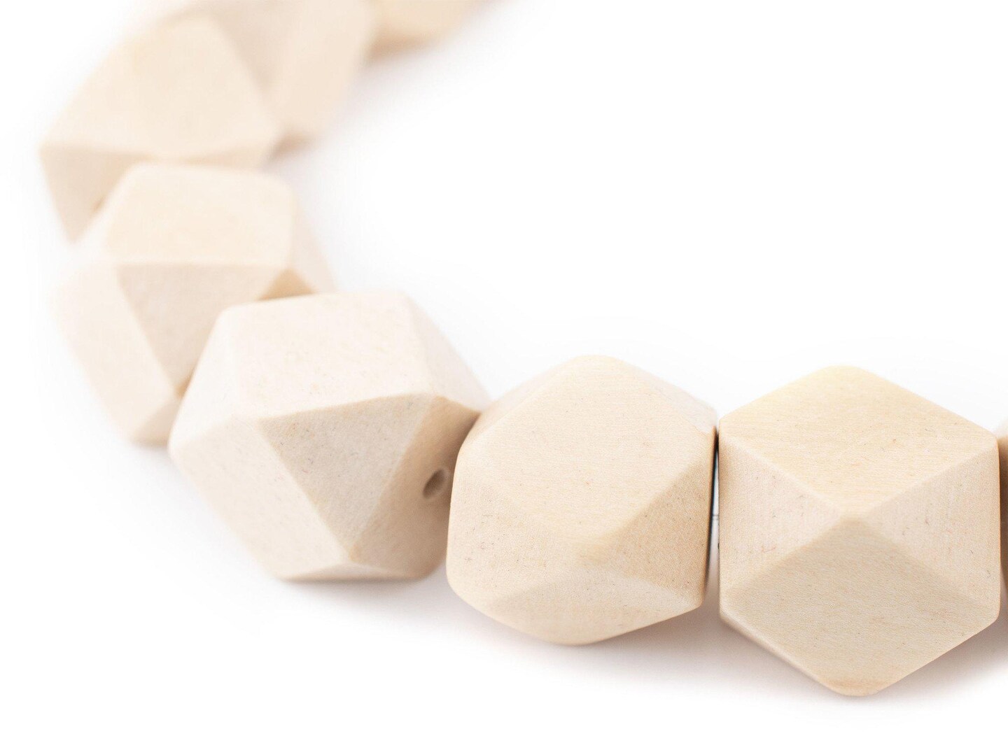 The Bead Chest Cream Cornerless Cube Wood Beads: 20mm Diamond Cut ...