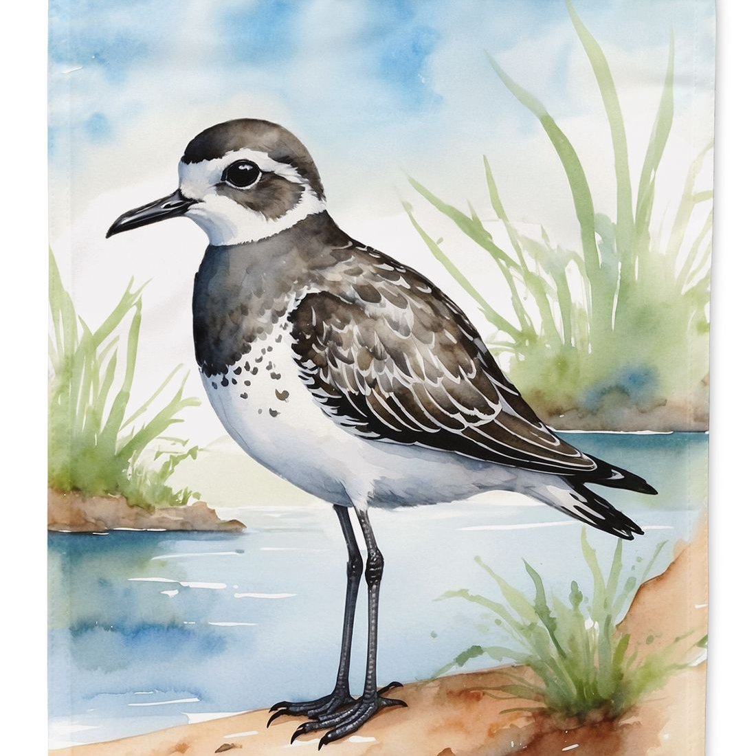 Edge Collections - 28" X 40" - Black - -bellied Plover Bird Large Porch ...