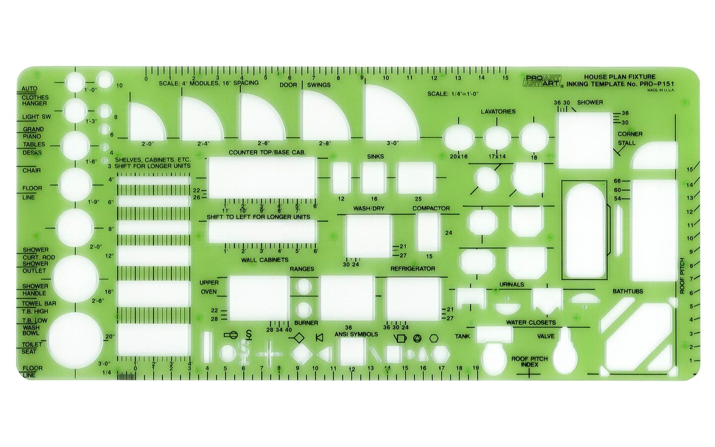 Pro Art Template Inking House Plan Fixtures 1/4" | Michaels