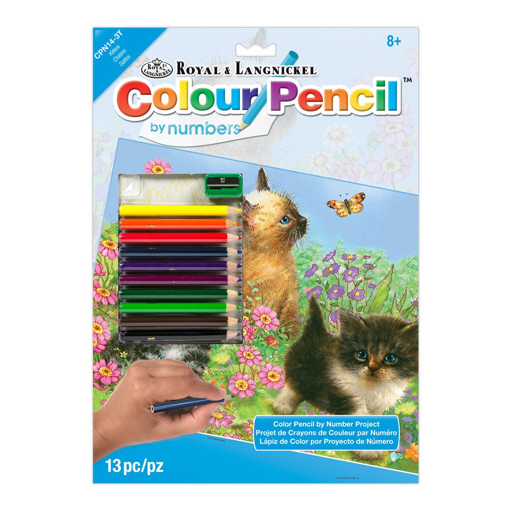 CPN14 | Colour Pencil by numbers™ 13pc 8.75" x 11.75" Kittens Project ...