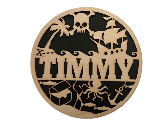 Personalized Custom Pirate Room Layered Sign | Ship Skull Wall Decor ...